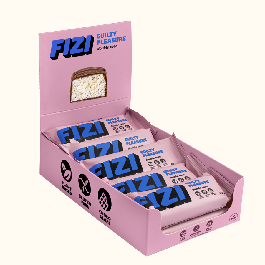 Batony proteinowe czekoladowe bez glutenu i bez cukru kup w Polsce - FIZI