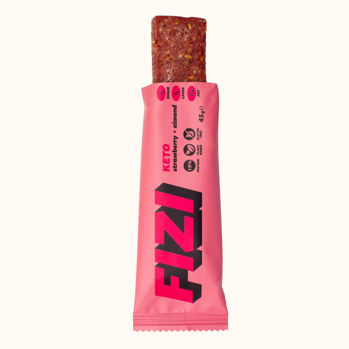KETO BATON PROTEINOWY "STRAWBERRY + ALMOND" 10X45G