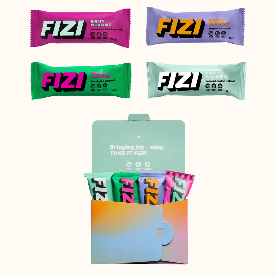 Batony proteinowe czekoladowe bez glutenu i bez cukru kup w Polsce - FIZI