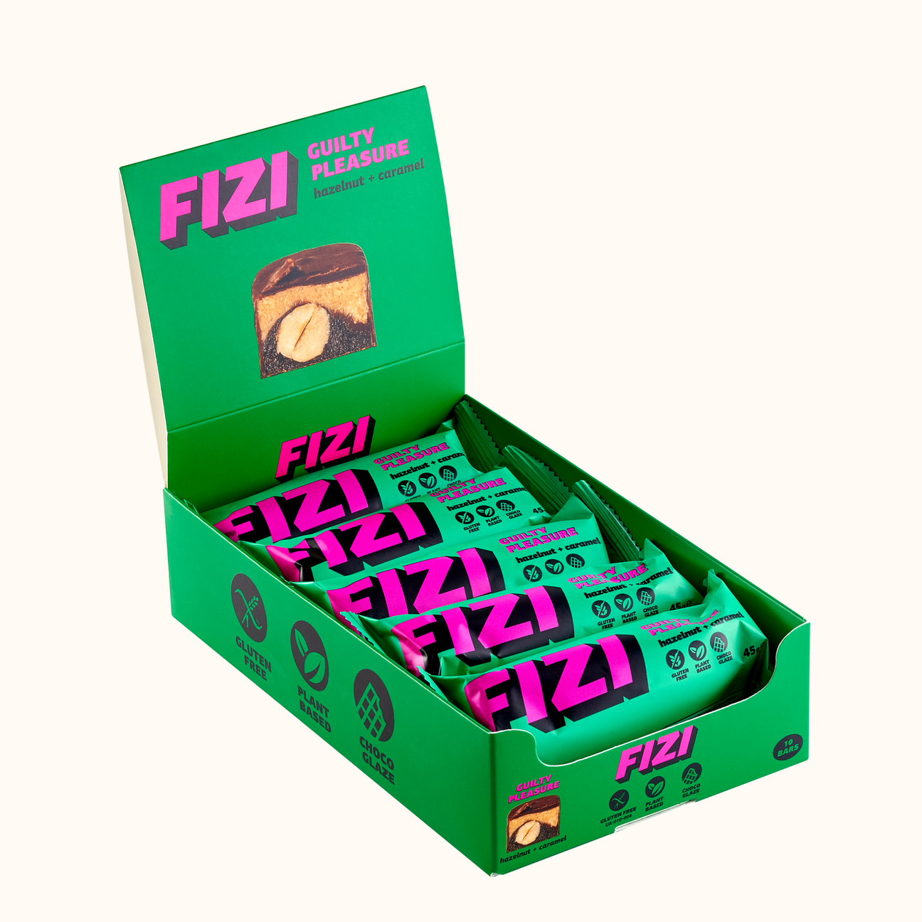 Batony proteinowe czekoladowe bez glutenu i bez cukru kup w Polsce - FIZI